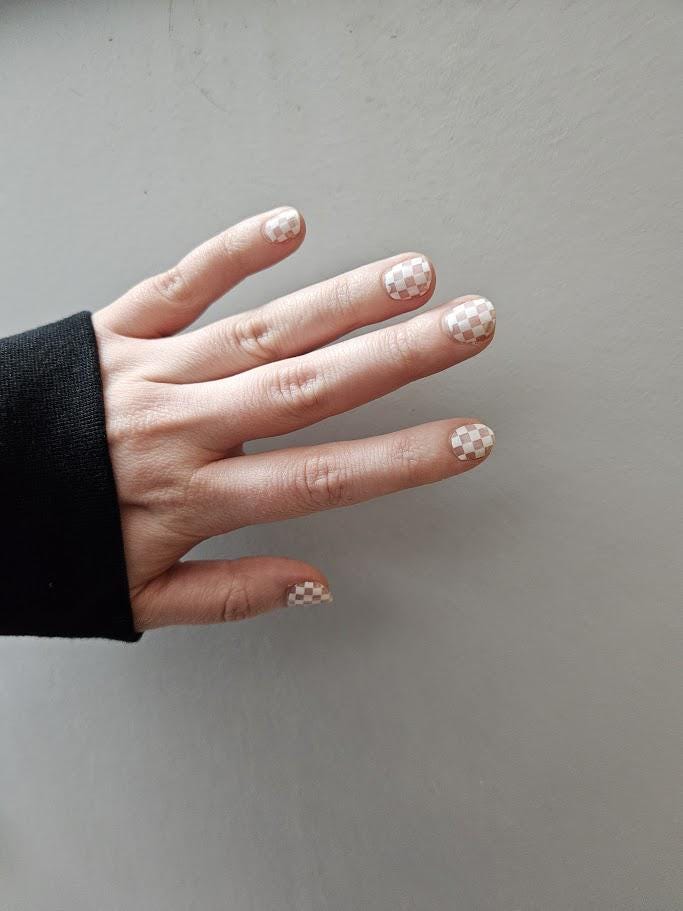 Overlay Checker Transparent Nail Wraps | Checker Nail Stickers ...