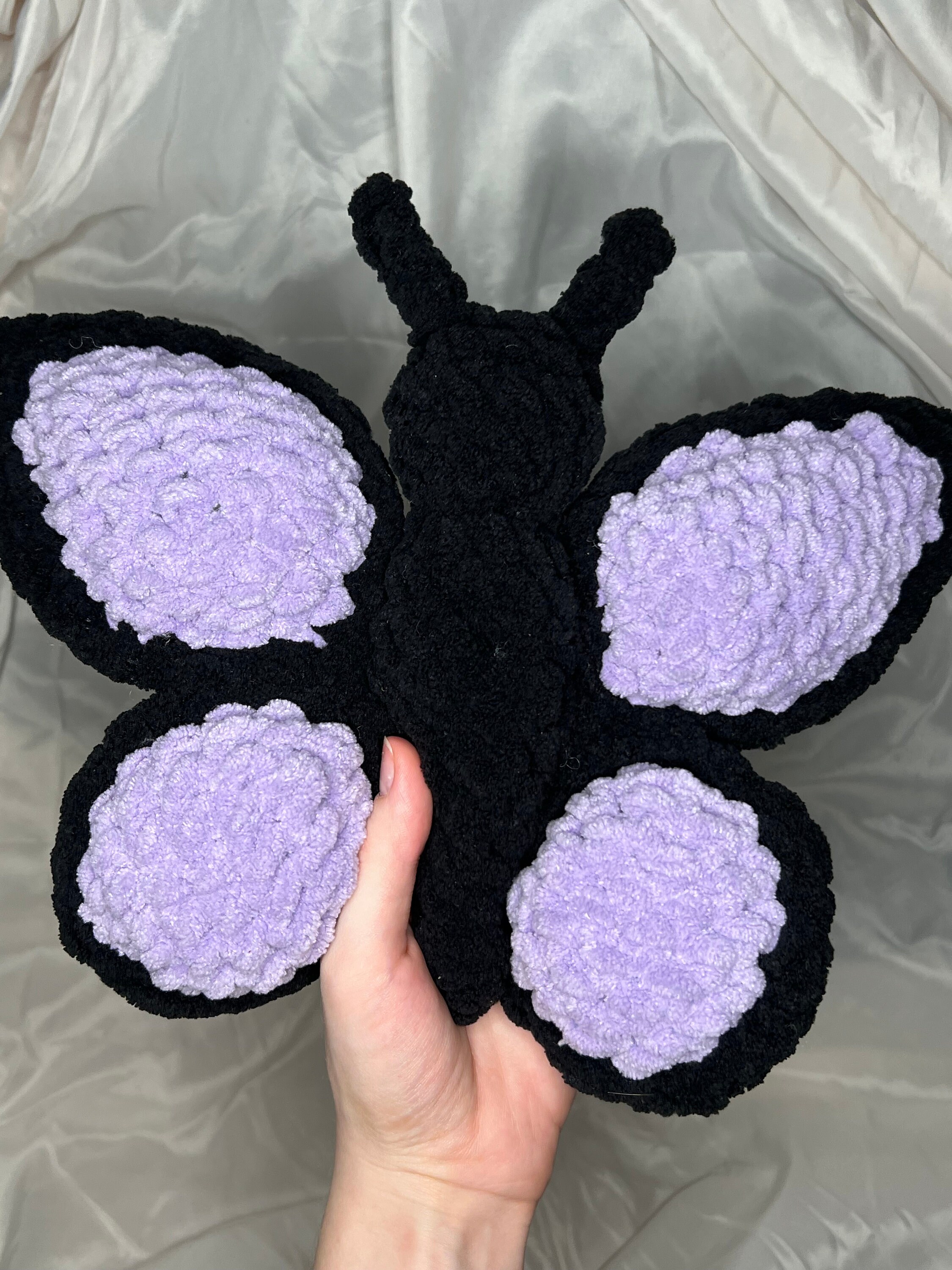 Lavender Butterfly, Soft Plush Purple Butterfly, Handmade Crochet Item ...