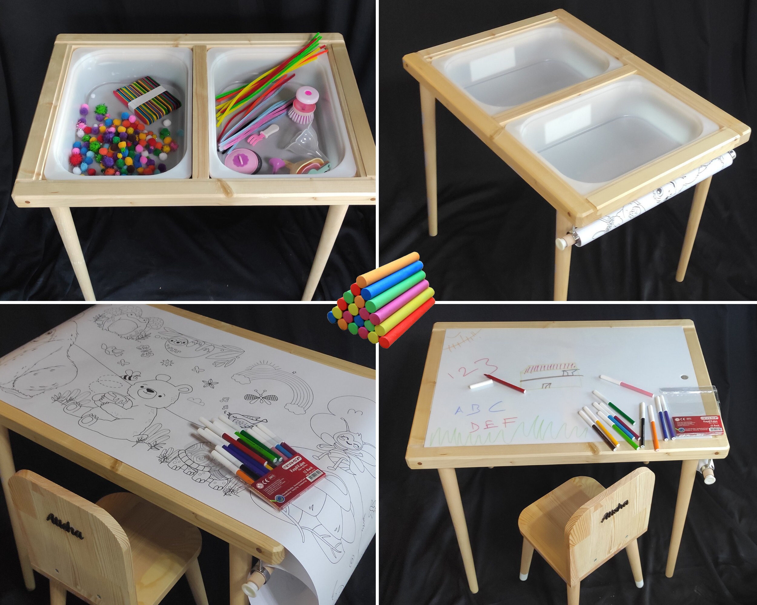 Activity and Sensory Table Set for Kids, Water and Sand Game for ...