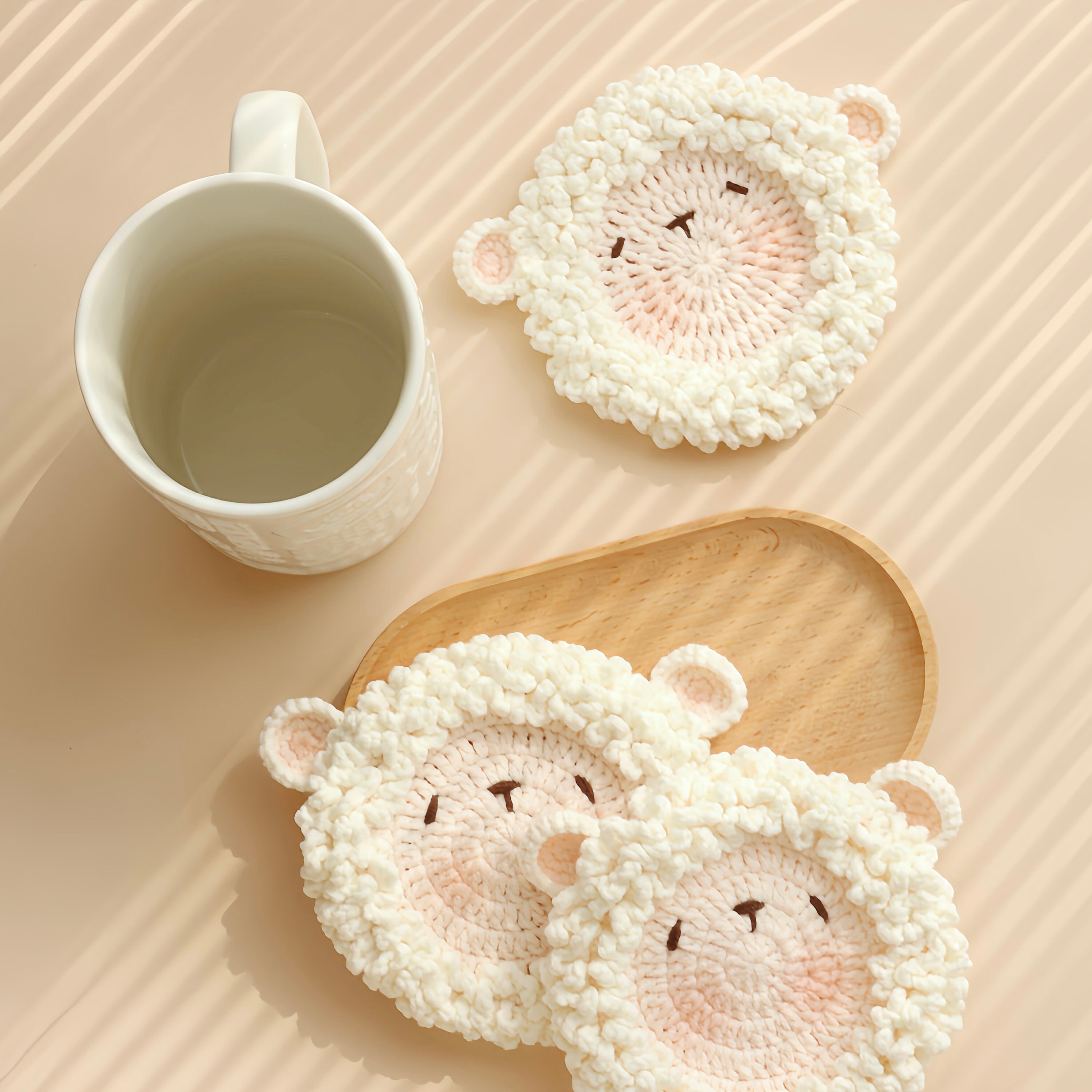 Cute Sheep Coaster Crochet Pattern | Animal Home Decor (digital ...