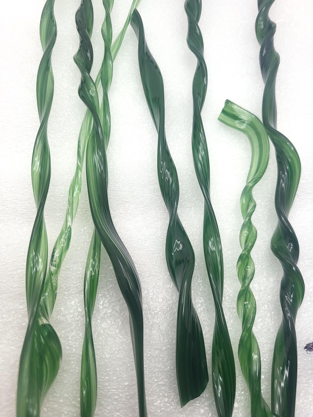 COE96 Twisted Vitrigraph Ribbon for Fusing or Decoration, Green Ribbon ...