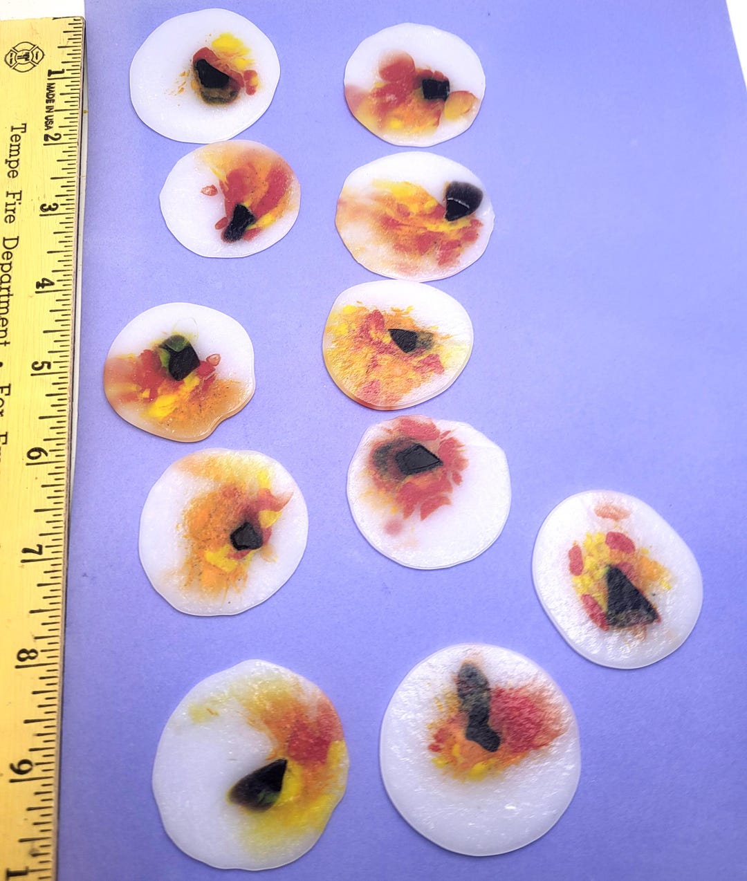 COE96 Flattened Glass Dots for Fusing or Decoration, White Lilly Flats ...