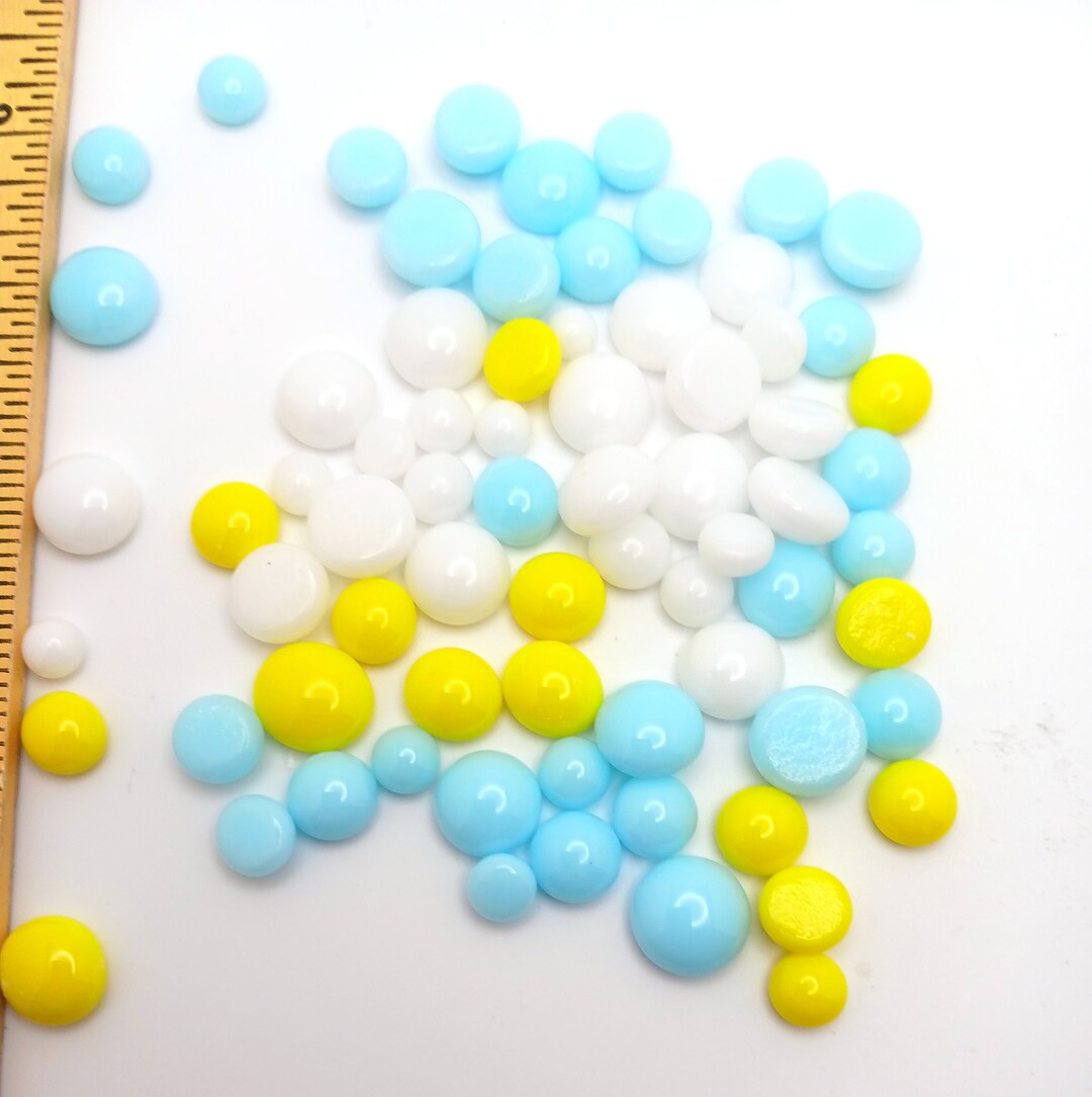 COE96 Glass Dots, Blue, Yellow, White, Fusing Supplies - Etsy