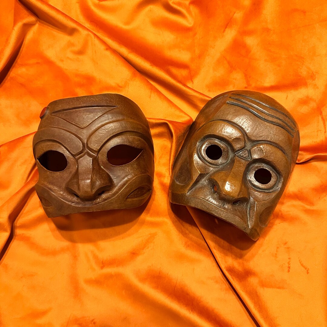 Set With 2 Masks Arlecchino, Brighella Commedia Dell'arte - Etsy