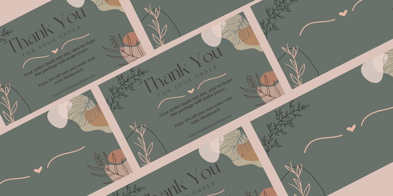 Editable Canva Business Thank You Card Template Easy Editable Two Sides ...