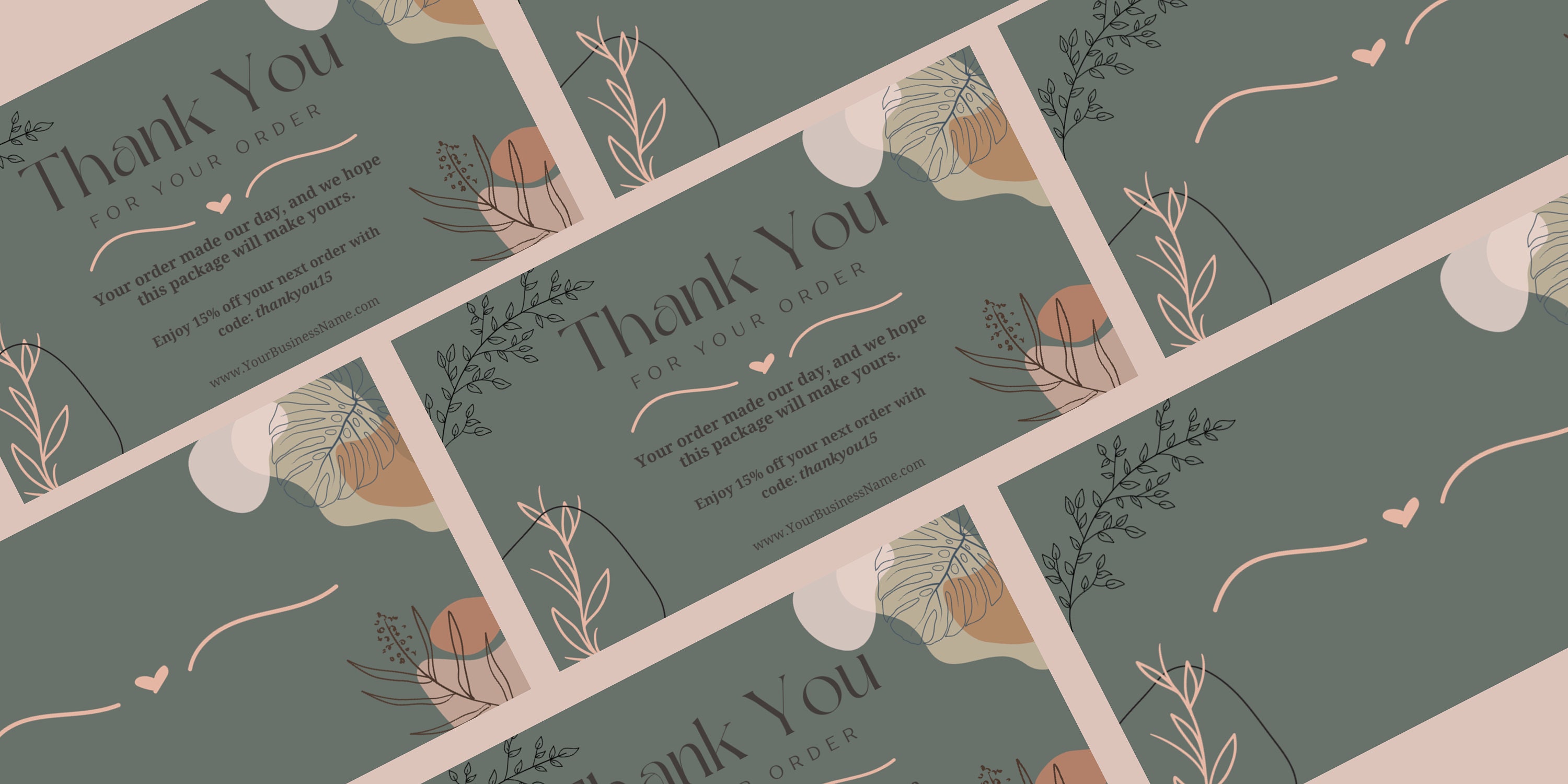 Editable Canva Business Thank You Card Template Easy Editable Two Sides ...