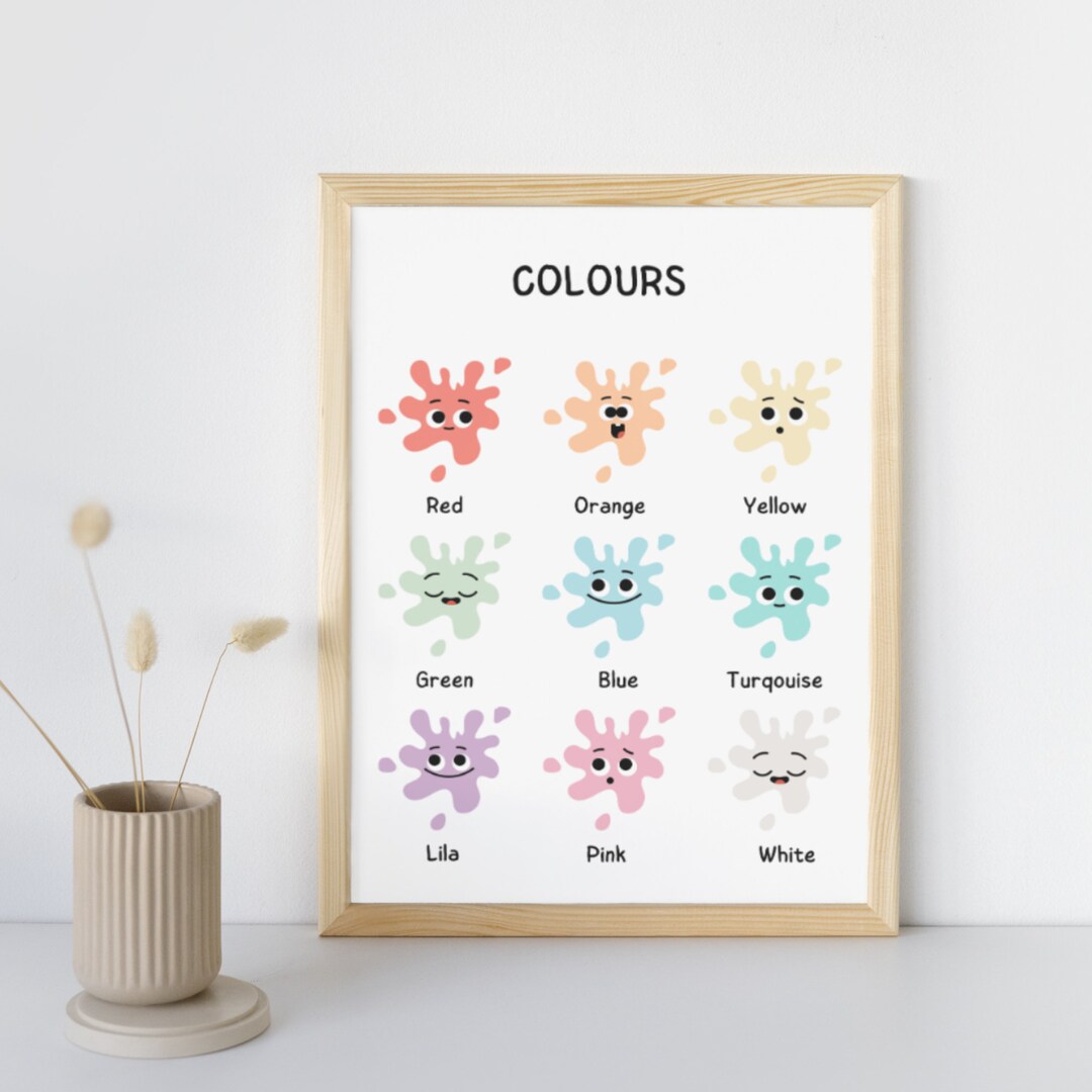 Educational Poster for Children School Poster Learn Colors Learn ...