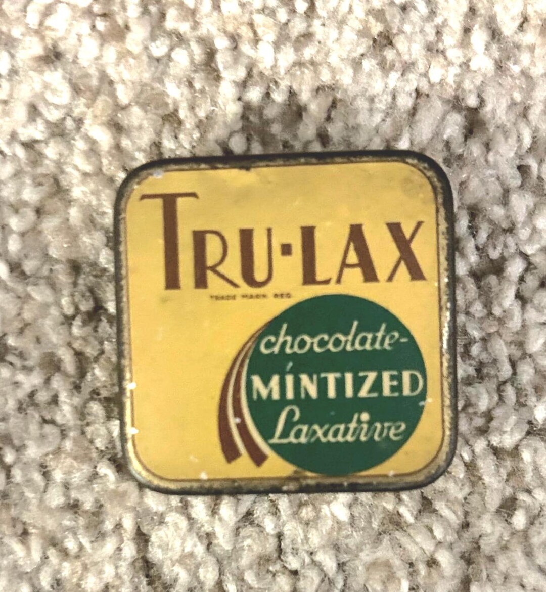 Rare Tru-lax Medicine Tin Original Instructions Included Chocolate Mint ...