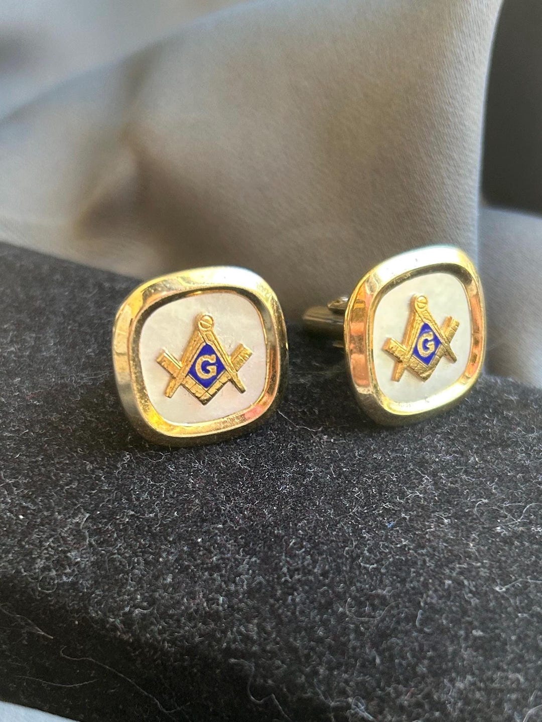 Masonic Mother of Pearl Cuff Links Vintage Free Mason - Etsy