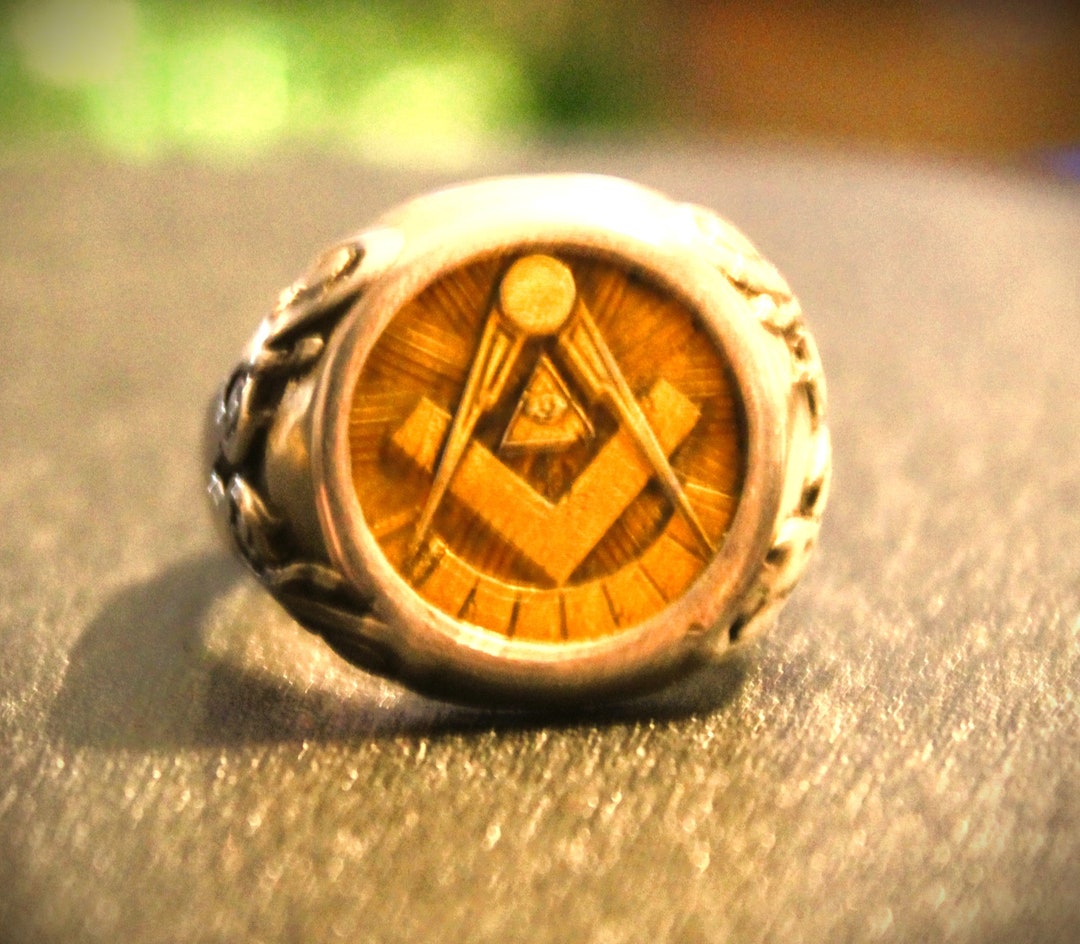 Masonic Past Master's Ring 935 Silver and 24K Gold - Etsy