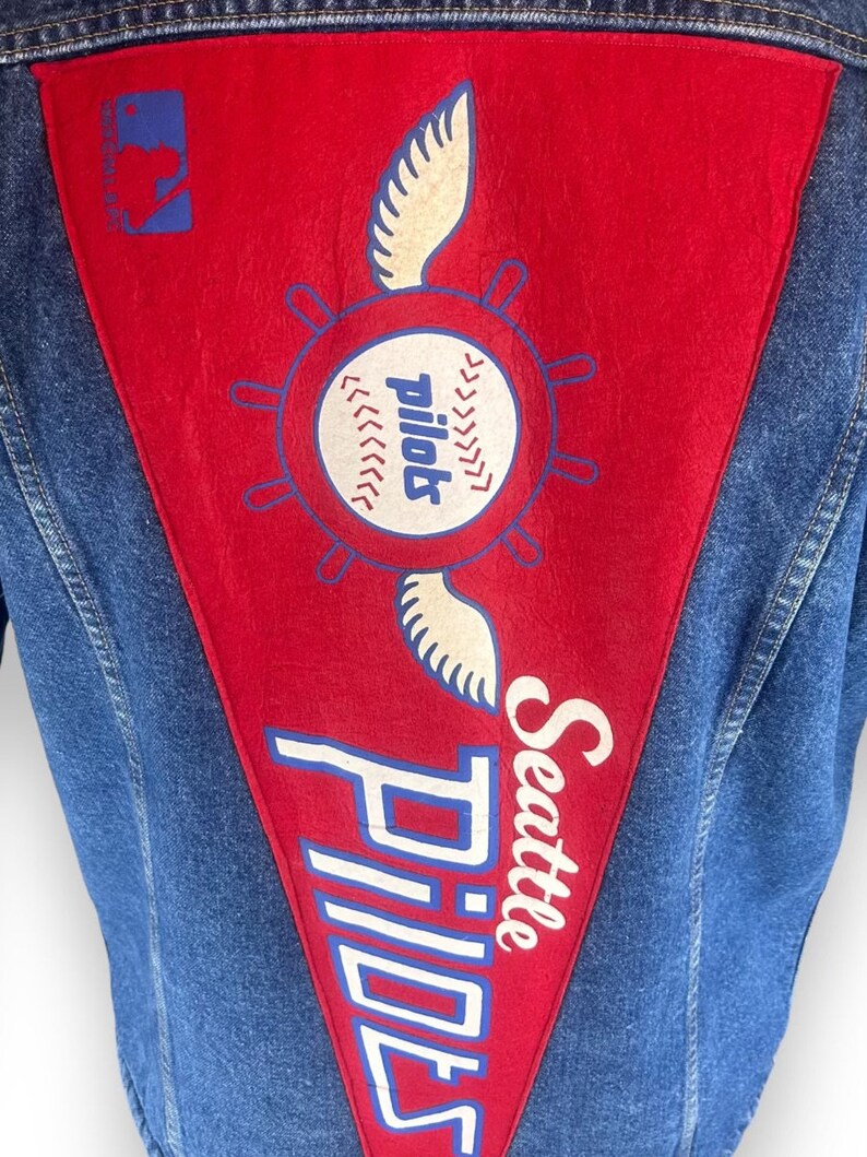 PHENOMENAL Vintage Seattle Pilots Custom Denim Pennant Jacket - Etsy
