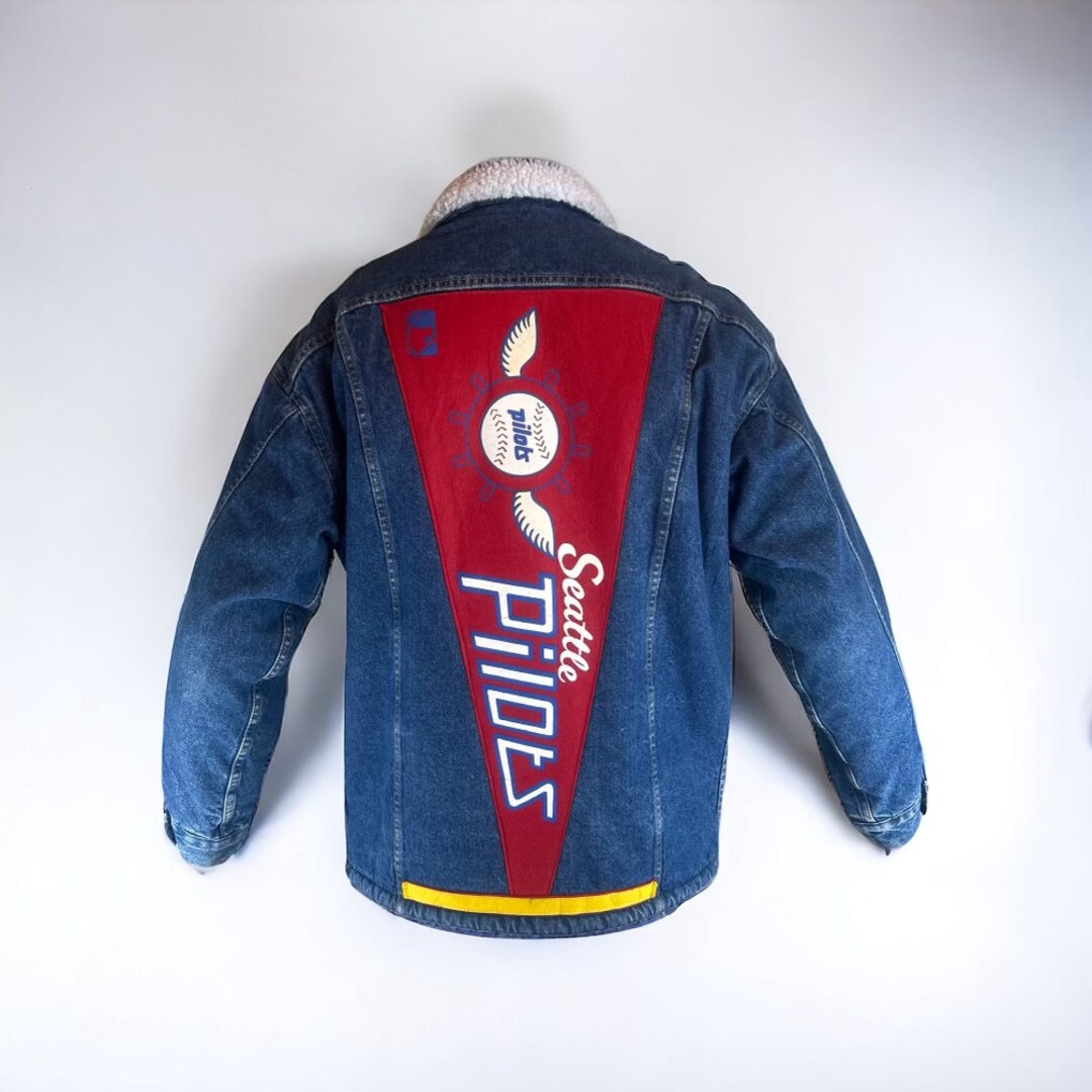 PHENOMENAL Vintage Seattle Pilots Custom Denim Pennant Jacket - Etsy