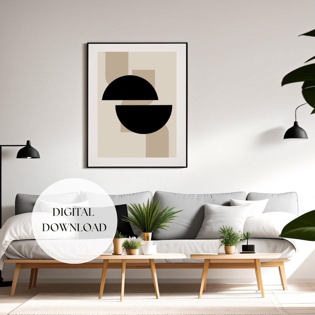 Modern Neutral Wall Art Minimalistic Black Art Print Neutral Modern ...