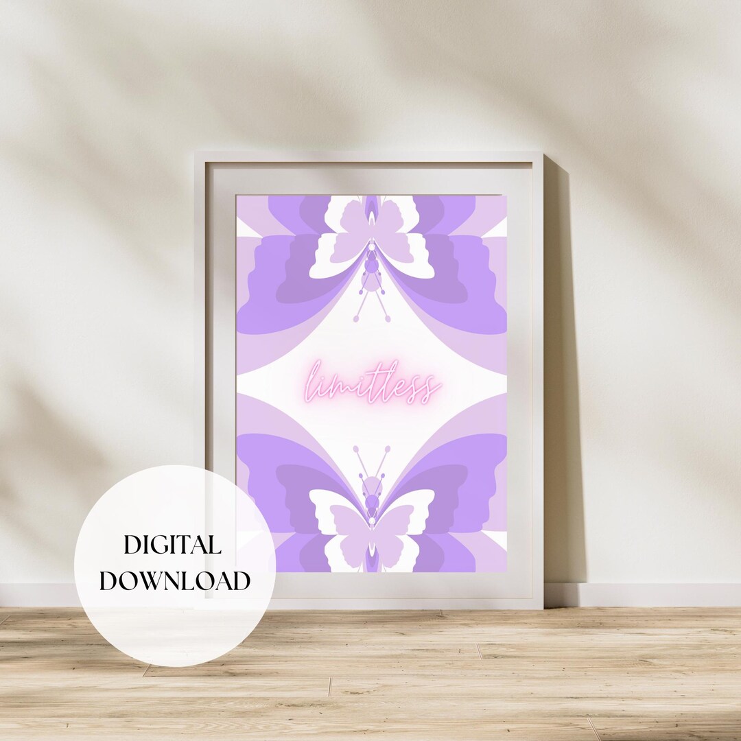 Modern Retro Posters Positive Affirmation Wall Art Butterfly Posters ...