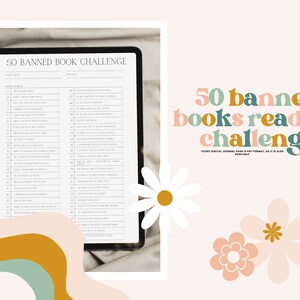 50 Banned Books Challenge PRINTABLE and DIGITAL for Ipads, Phone, and ...