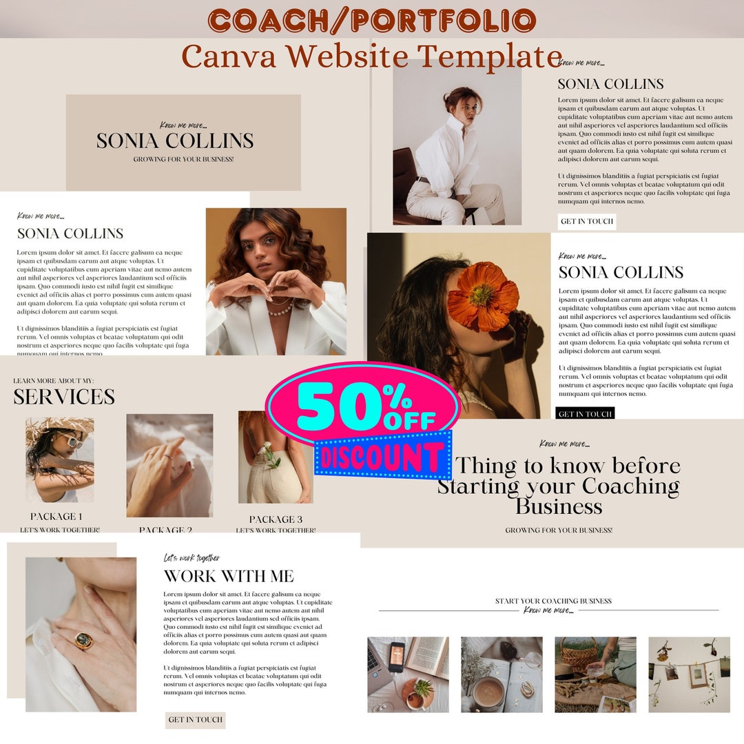 Canva Website Template for Coaching Business, Coaches Consulting, Canva ...