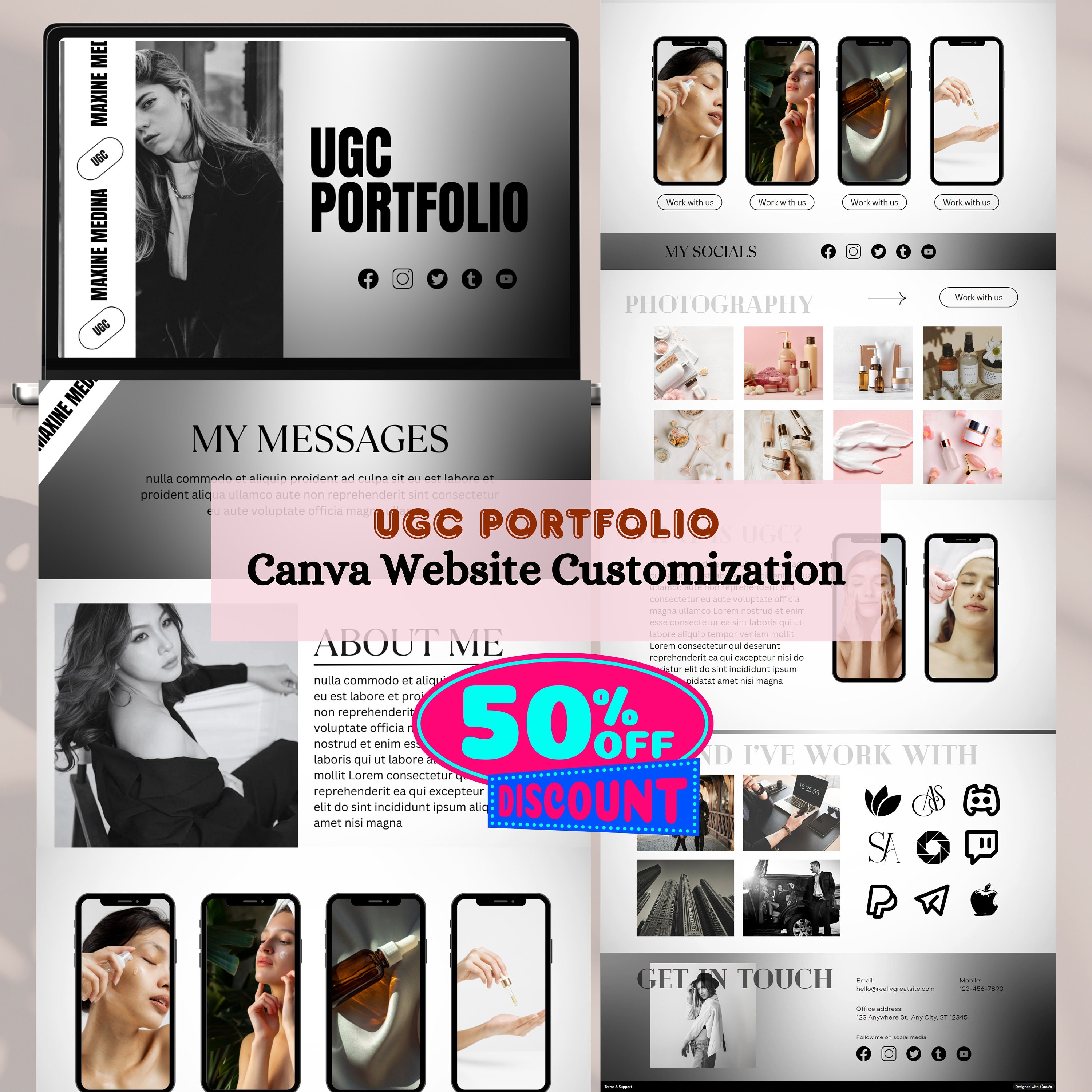 Canva Website Template Customization, Portfolio, Portfolio Template ...
