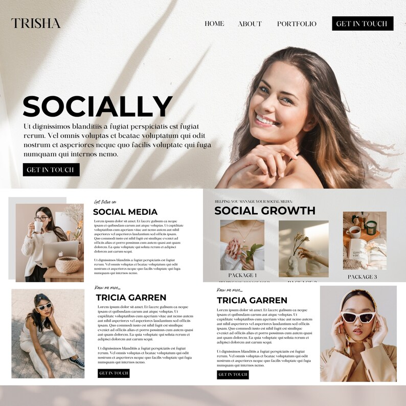 Social Media Website Template Canva Website Template Coach Website ...