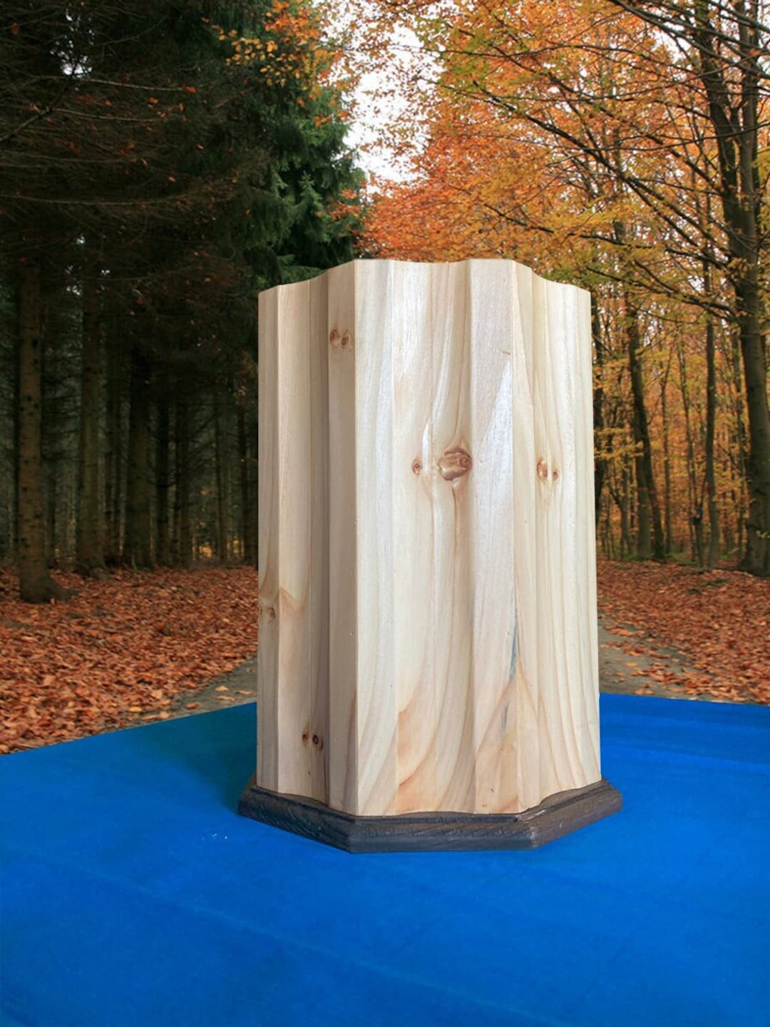 Wooden Vase in an Elegant Design, Octagonal Table Vase, Decorative ...