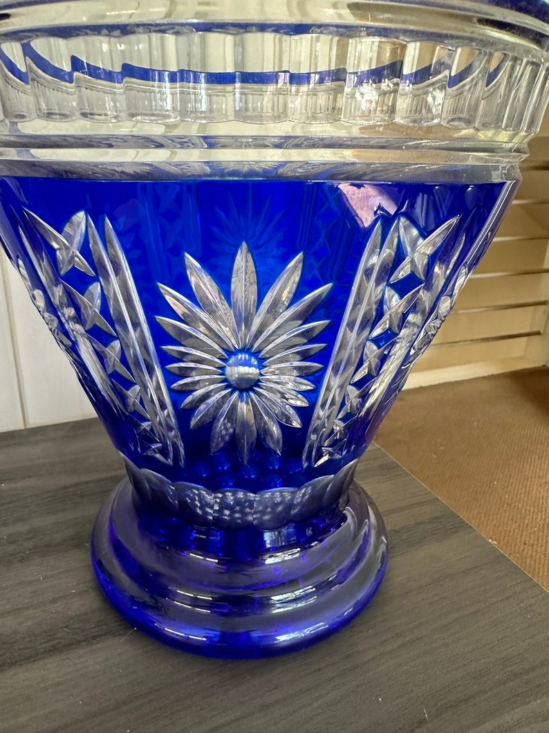 Large Cobalt Blue Crystal Bowl - Etsy