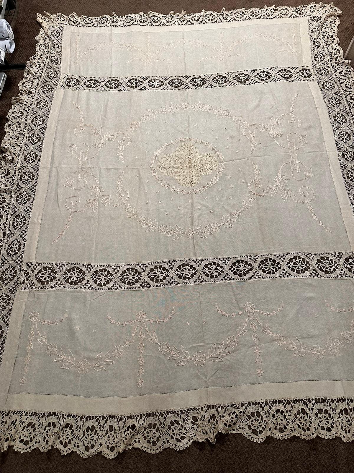 Antique Rectangular Tablecloth - Etsy