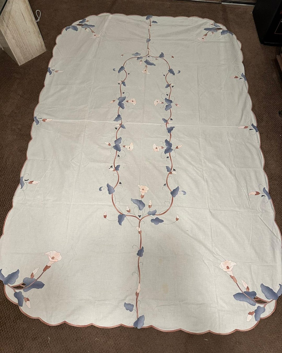 Vintage Oval Tablecloth - Etsy