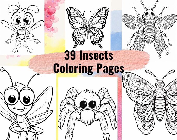 39 Insects Printable Coloring Pages for Kids, Preschool, Toddlers ...