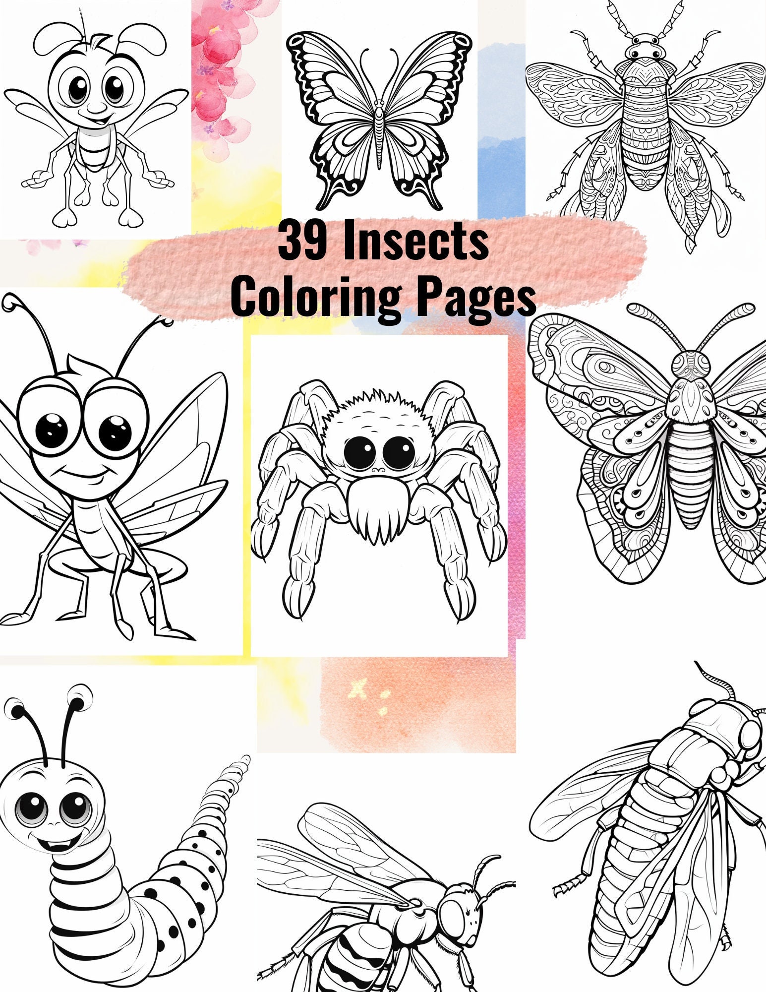 39 Insects Printable Coloring Pages for Kids, Preschool, Toddlers ...