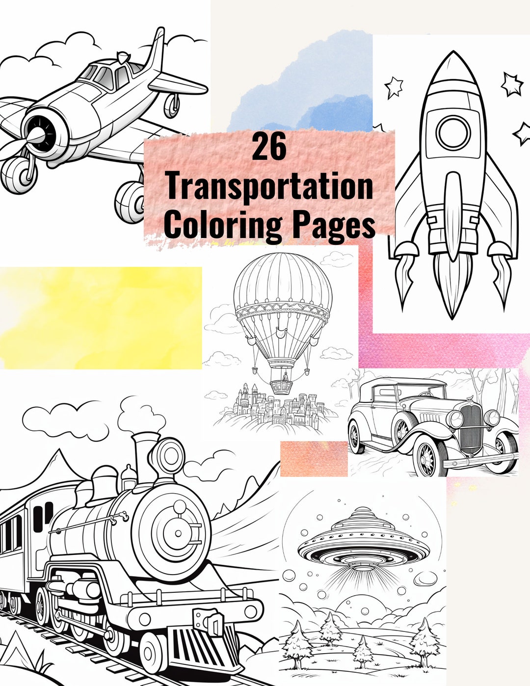 26 Transportation Printable Coloring Pages for Kids, Preschool ...