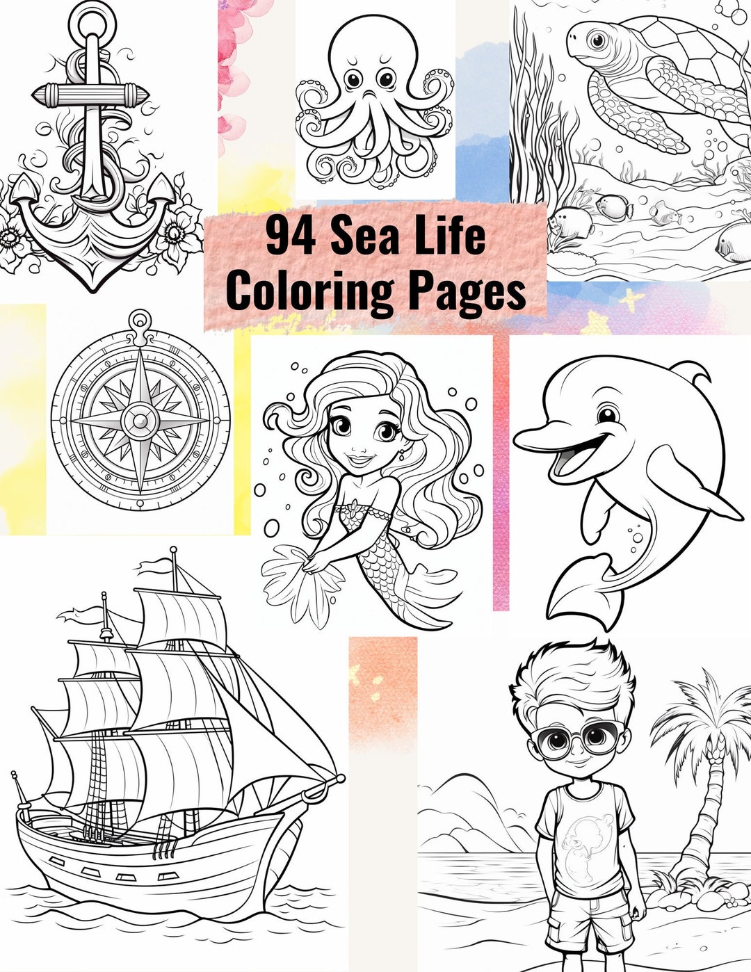 94 Sea Life Printable Coloring Pages for Kids, Preschool, Toddlers ...
