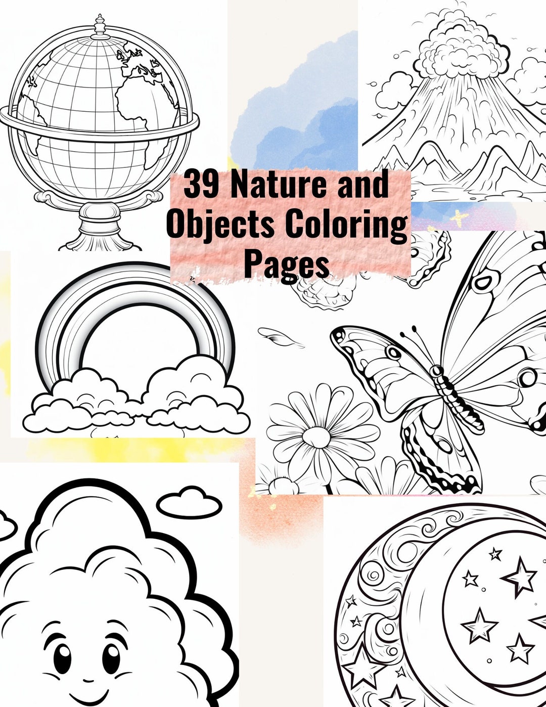 39 Nature and Objects Printable Coloring Pages for Kids, Preschool ...
