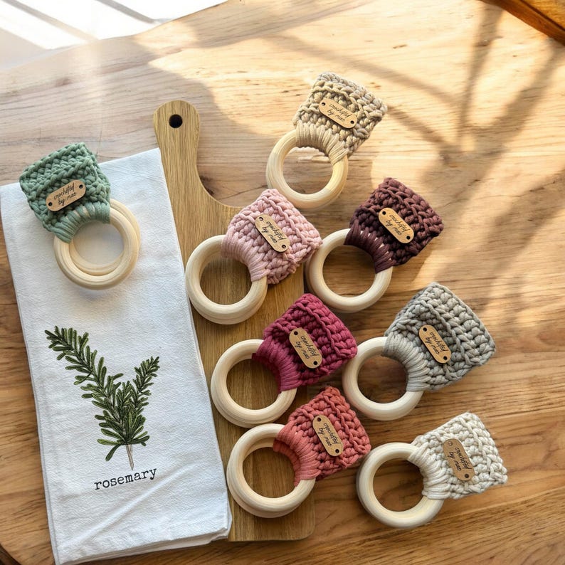 Farmhouse Crochet Towel Ring Holder - Etsy