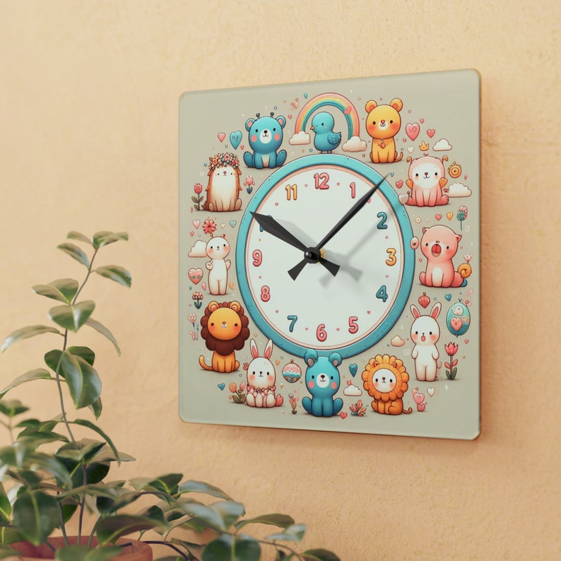 Wall Clock Colorful and Fun, Perfect for Kids Room, Unique Design - Etsy