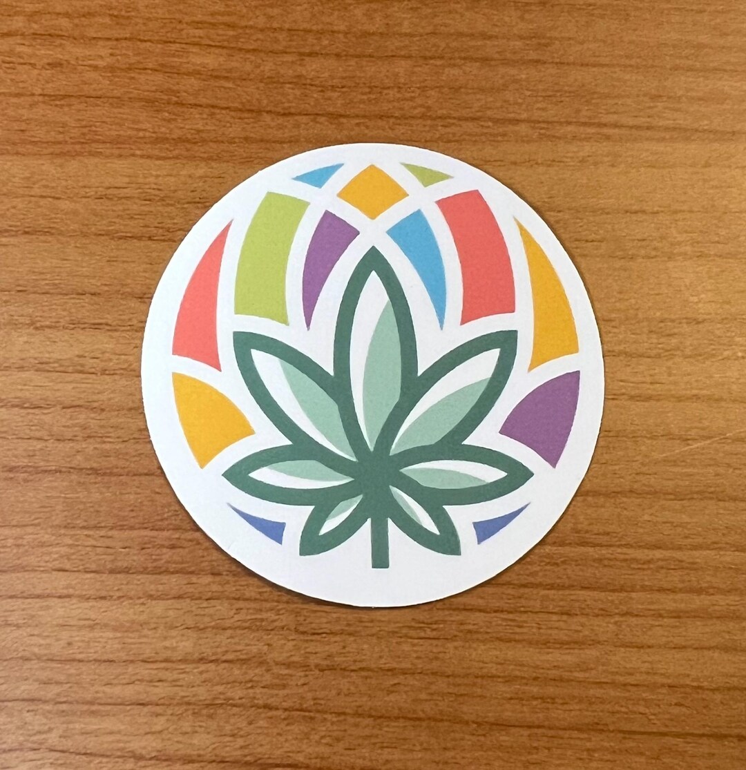 Stained Glass Marijuana Leaf Sticker - Etsy