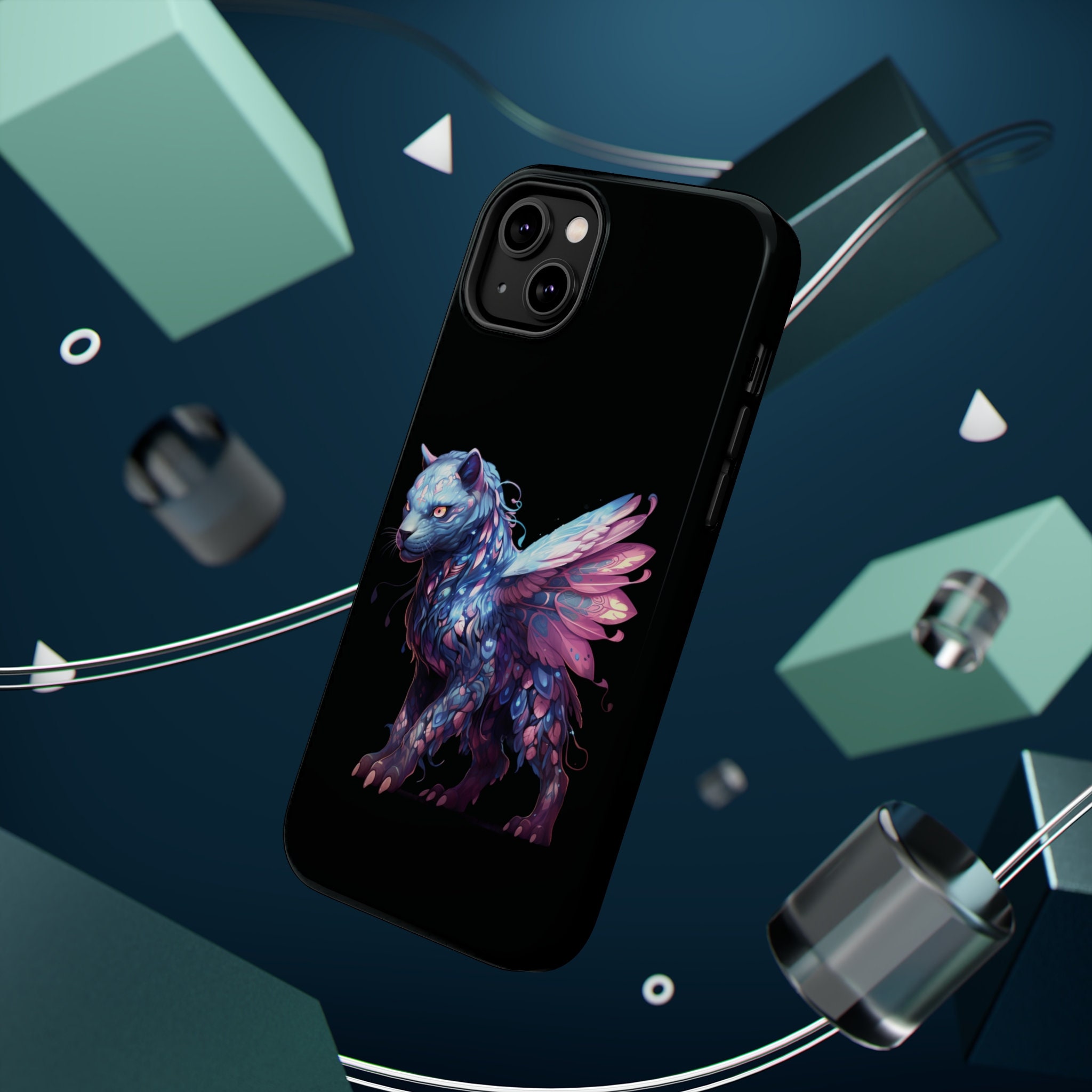 Mystical Pastel Flying Leopard Designer Phone Case. Magsafe Dual ...