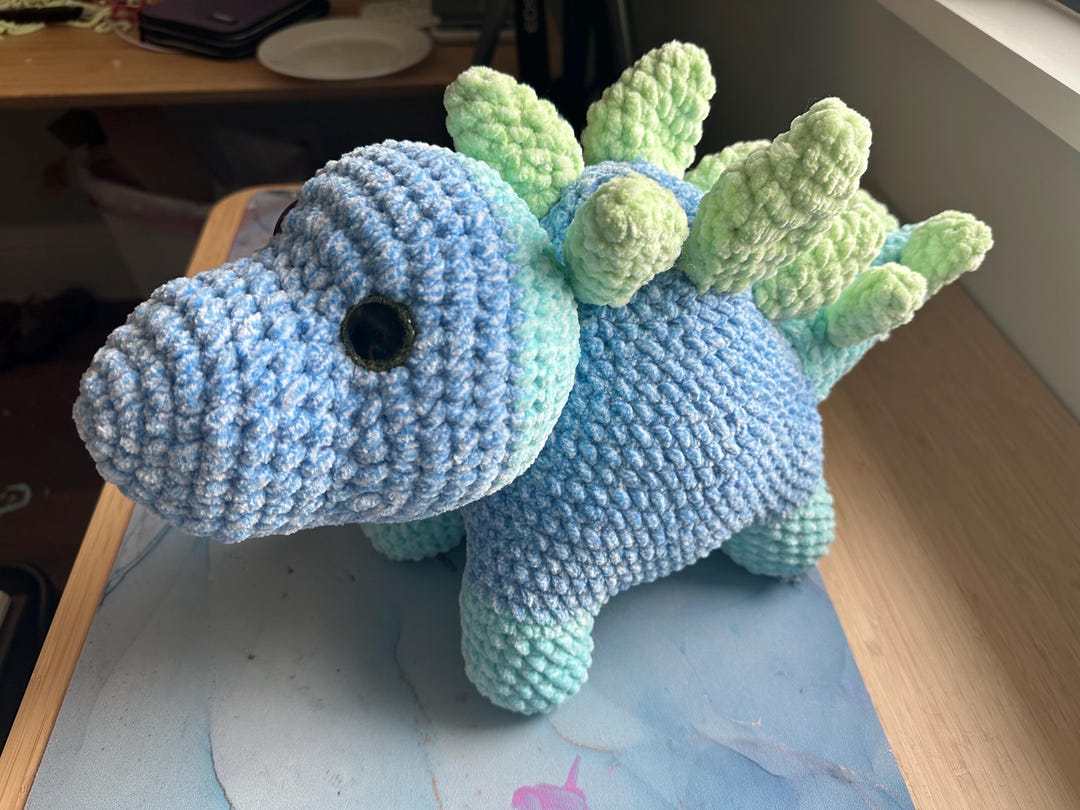 Standing Stegosaurus Crocheted Plushie Handmade Stuffed Animal Dinosaur ...