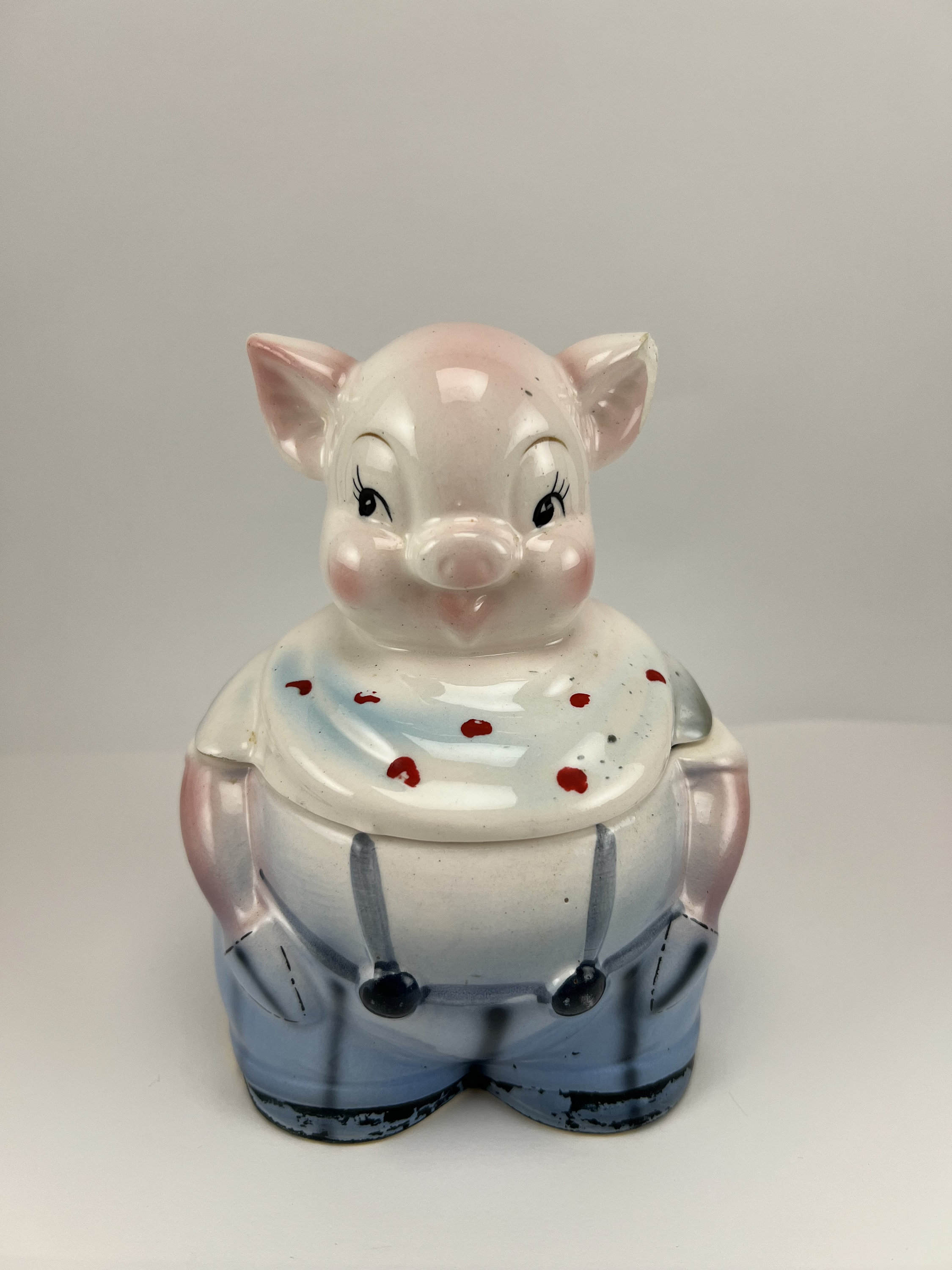 Ceramic Vintage Pig Cookie Jar, Glass Pig Kitchen Collectors Item - Etsy