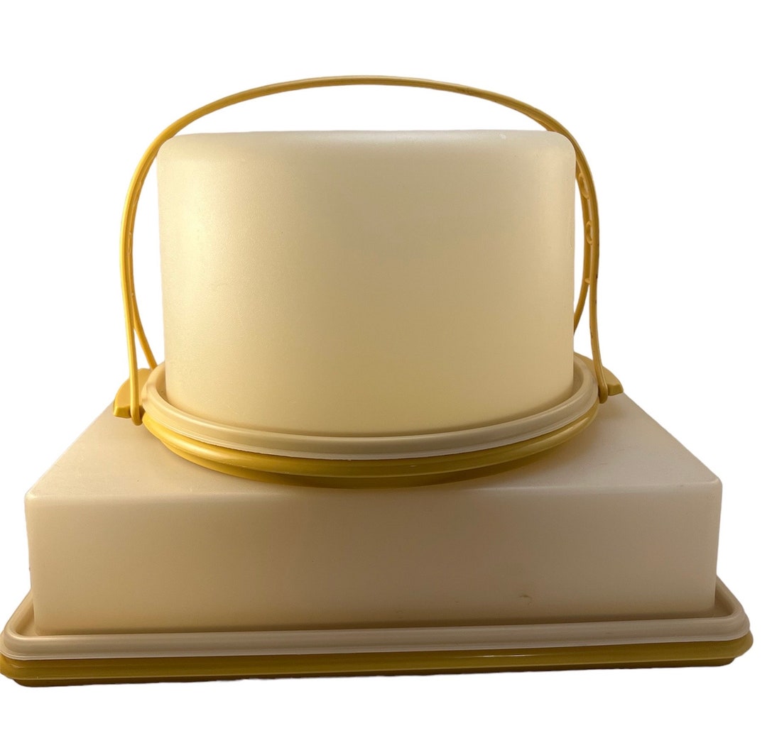 Vintage Tupperware Cake Carrier Containers With Interchangeable Handle ...