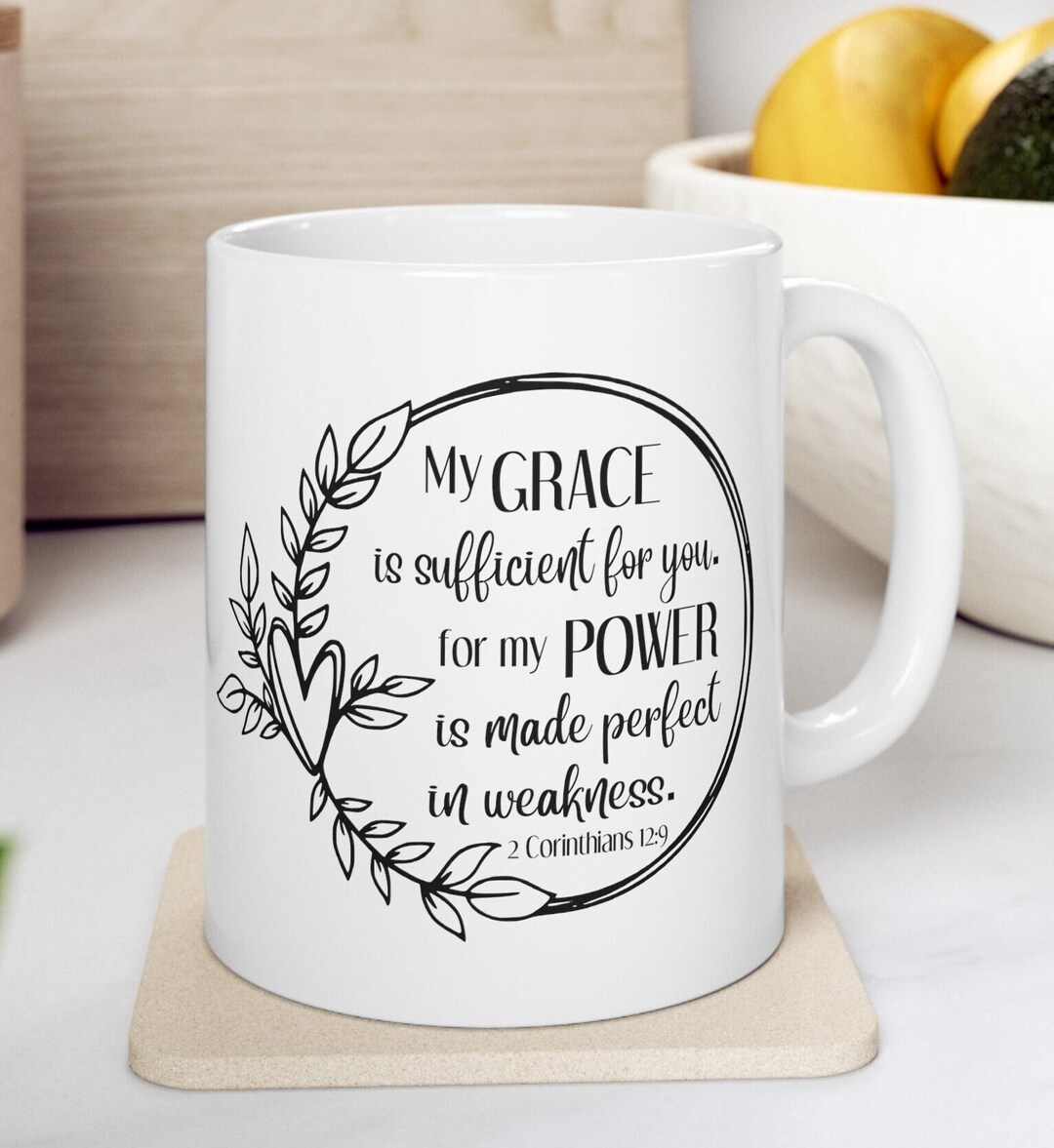 Personalized Bible Verse Mug Thy Grace is Sufficient Inspirational ...