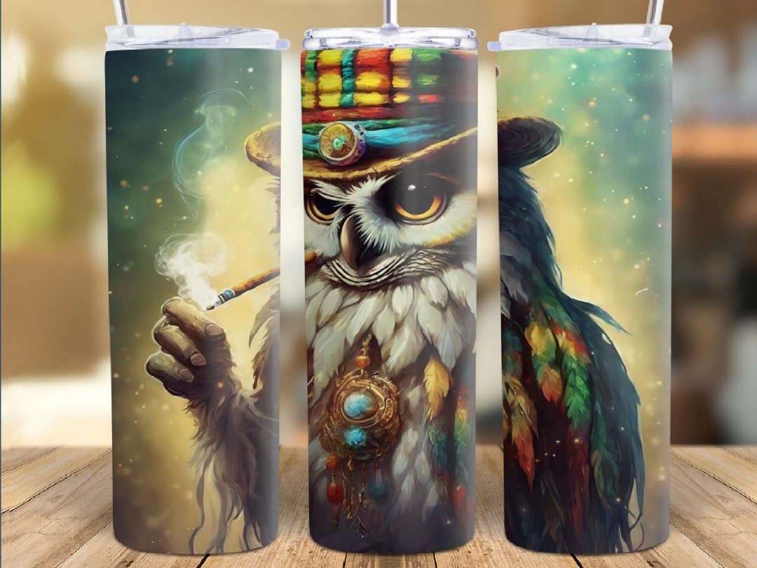 Owl Tumbler Wrap, Rasta Owl, Jamaican, Reggae Bird, 20oz Skinny Tumbler ...