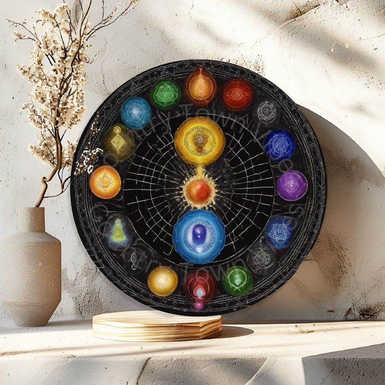 Chakra Wind Spinner, Chakra PNG, Garden Png, 10 Inch, Wreath Sign ...