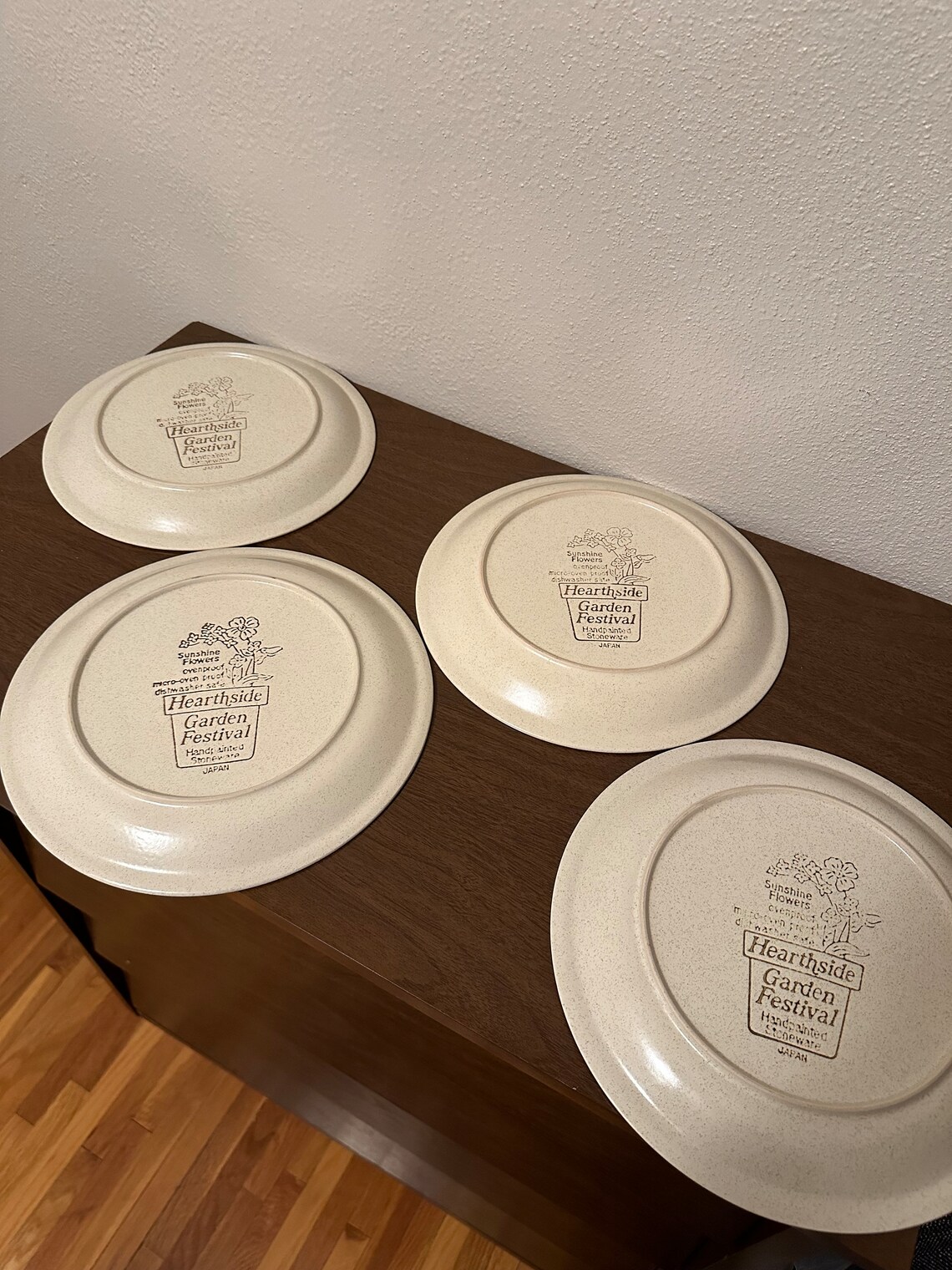 Vintage Hearthside Garden Festival sunshine Flowers Set of 4 Dinner ...