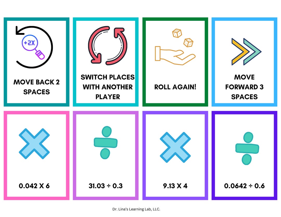 Grade 5 Multiplying and Dividing Decimals Board Game - Etsy