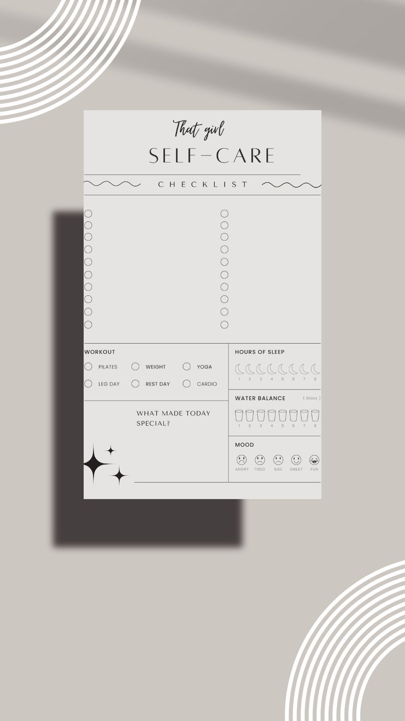 2024 Editable Self Care List, Printable Digital PDF Self Care List ...