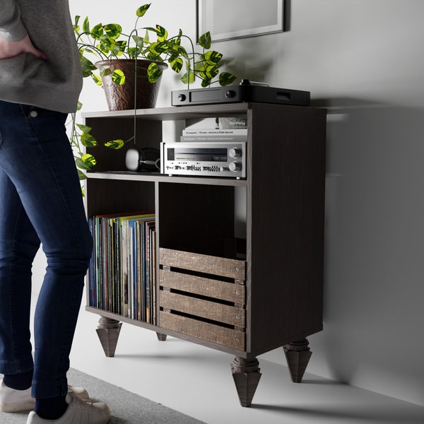 Record Player Stand With Storage - Etsy