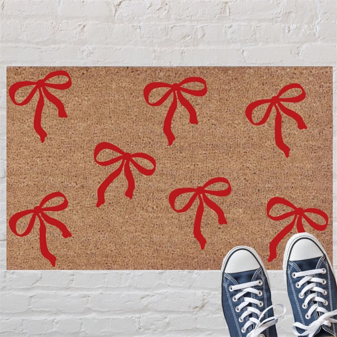 Hand-painted Bow Coir Doormat, Housewarming Gift - Etsy