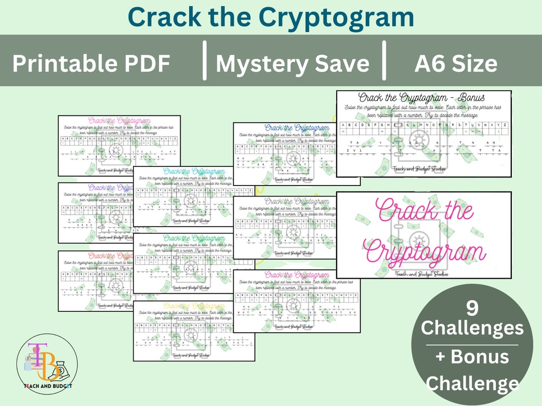 Crack the Cryptogram Saving Challenge for A6 Envelopes Cash Envelopes ...