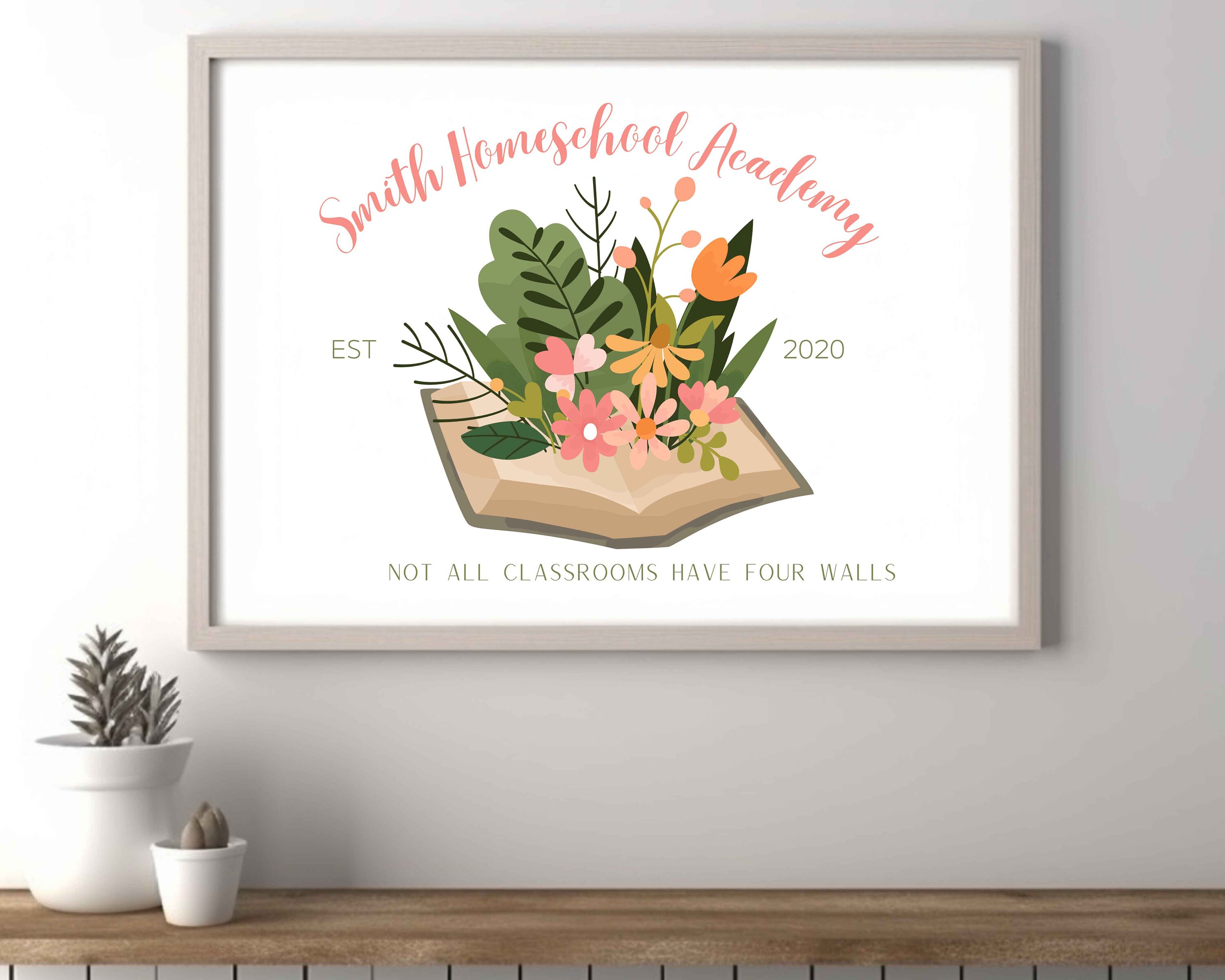 Personalized Homeschool Poster, Custom Wall Art, Family Name and Year ...