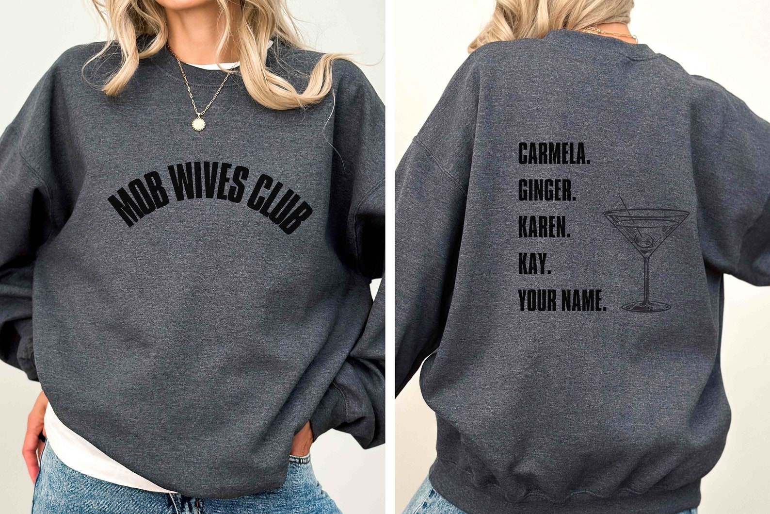 Personalized Mob Wives Club Sweatshirt,funny Fiancé,engaged Shirt ...