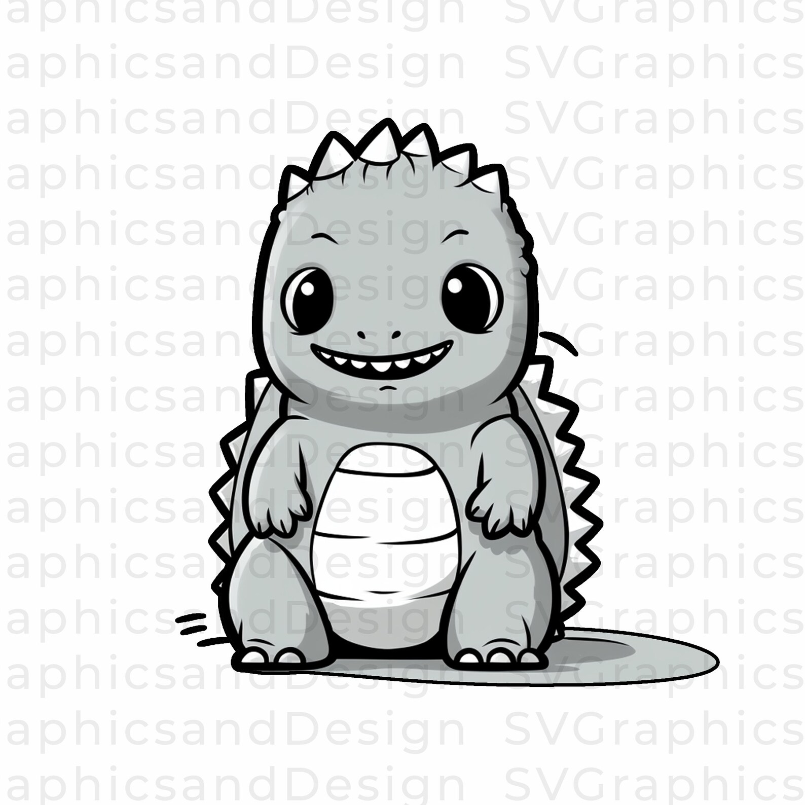 Cute Baby Godzilla SVG and PNG Bundle - for Cricut and Cutting Machine ...